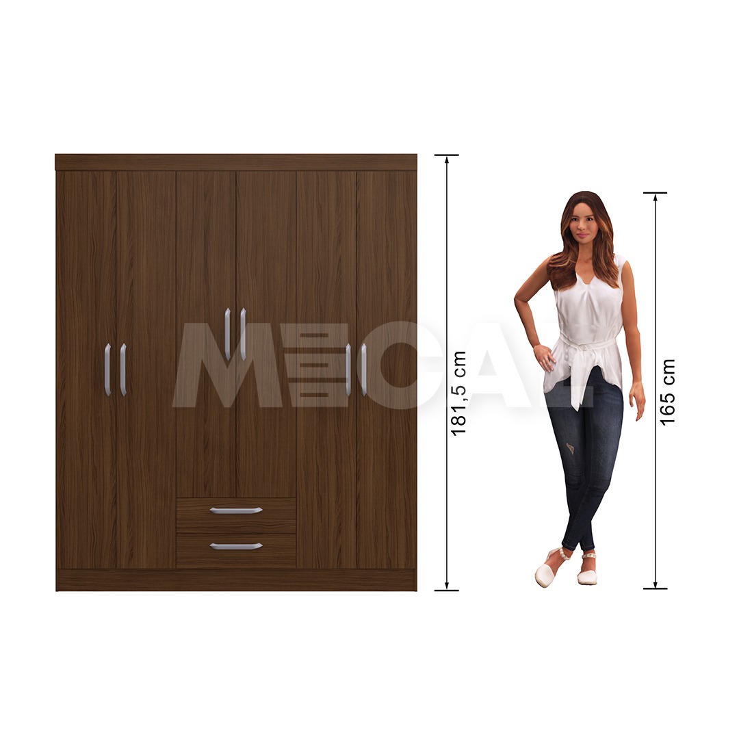 ROPERO 6P 2C RP2620 CACAO