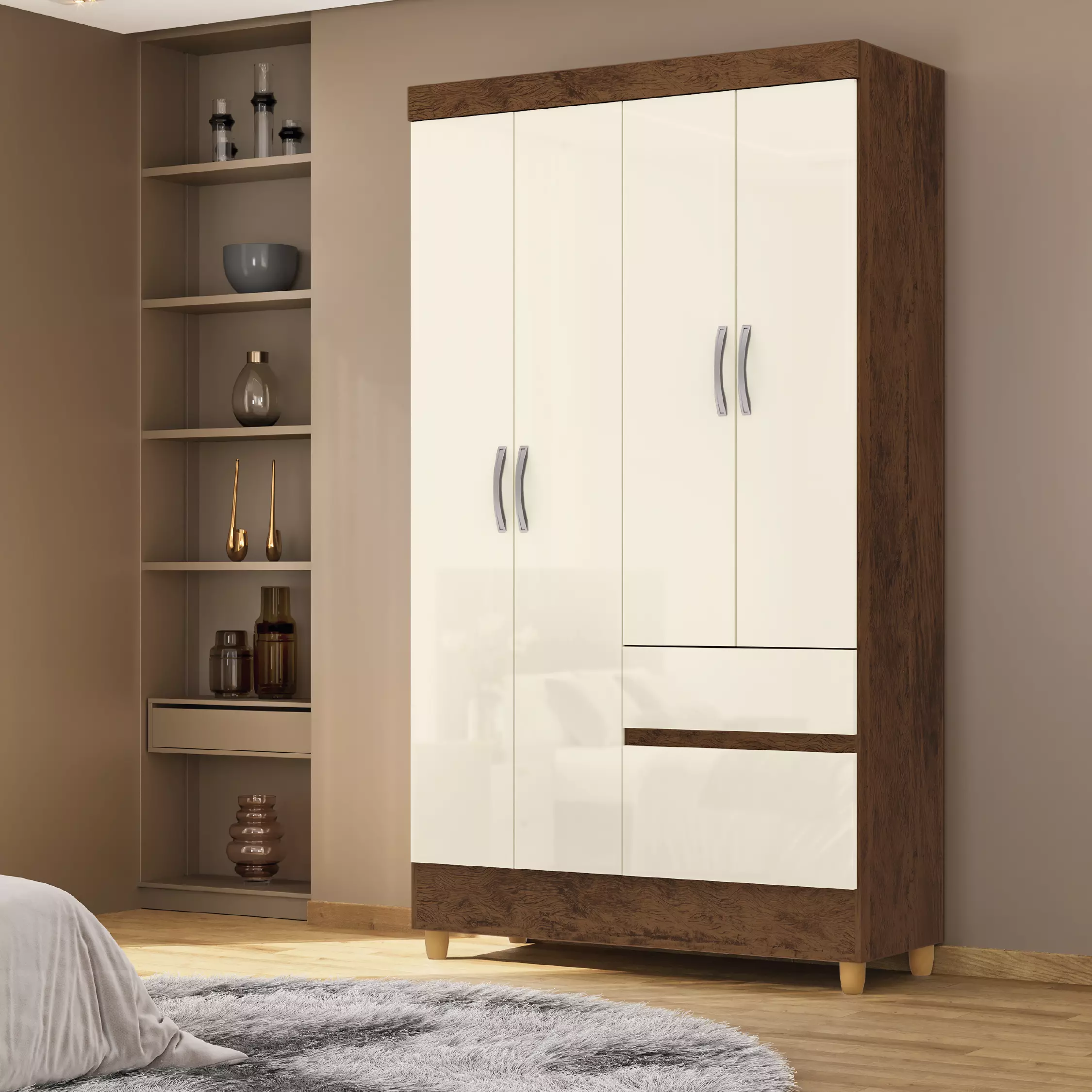 ROPERO IDEAL PLUS 4P IMBUIA CHAMPAGNE